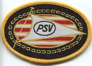 PSV Sew On Woven Oval Badge 8cm x 5.5cm - Jacquard Weaving Company